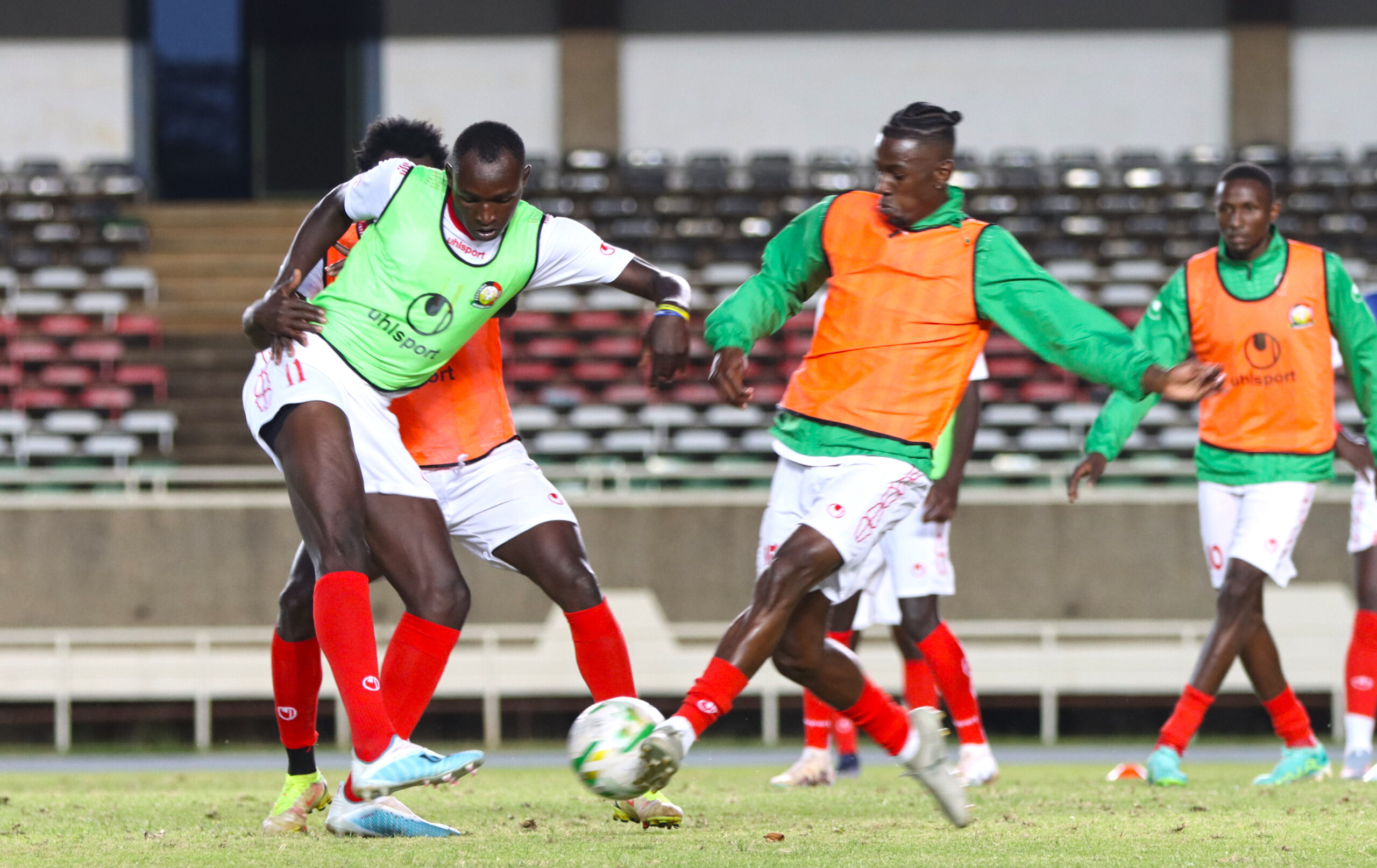 IN PICTURES: Harambee Stars players train under the lights at Kasarani ...